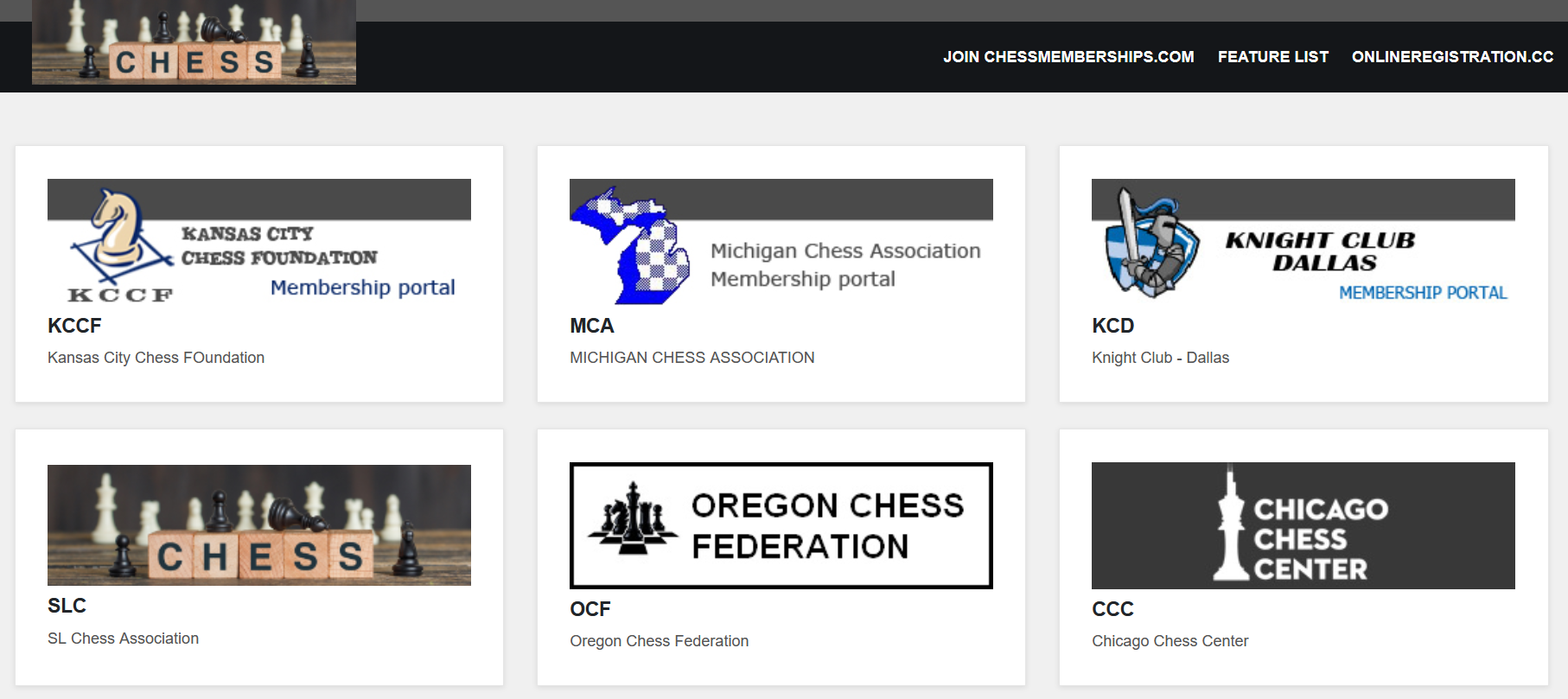 Online Registration for Chess Championships
